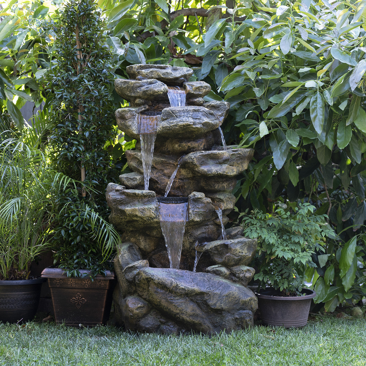 Loon Peak® Hambly Fiberglass 6-Tier Rainforest Fountain & Reviews | Wayfair