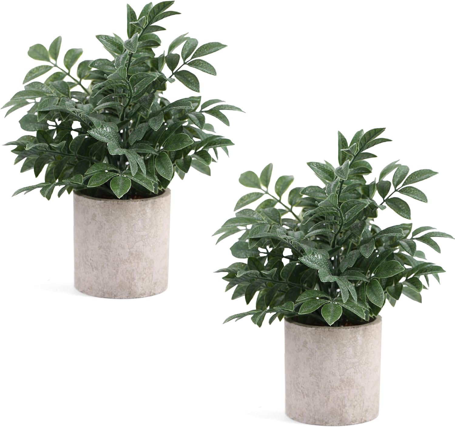 Primrue 2 Pack Small Fake Plants Potted Artificial Herb Plants ...