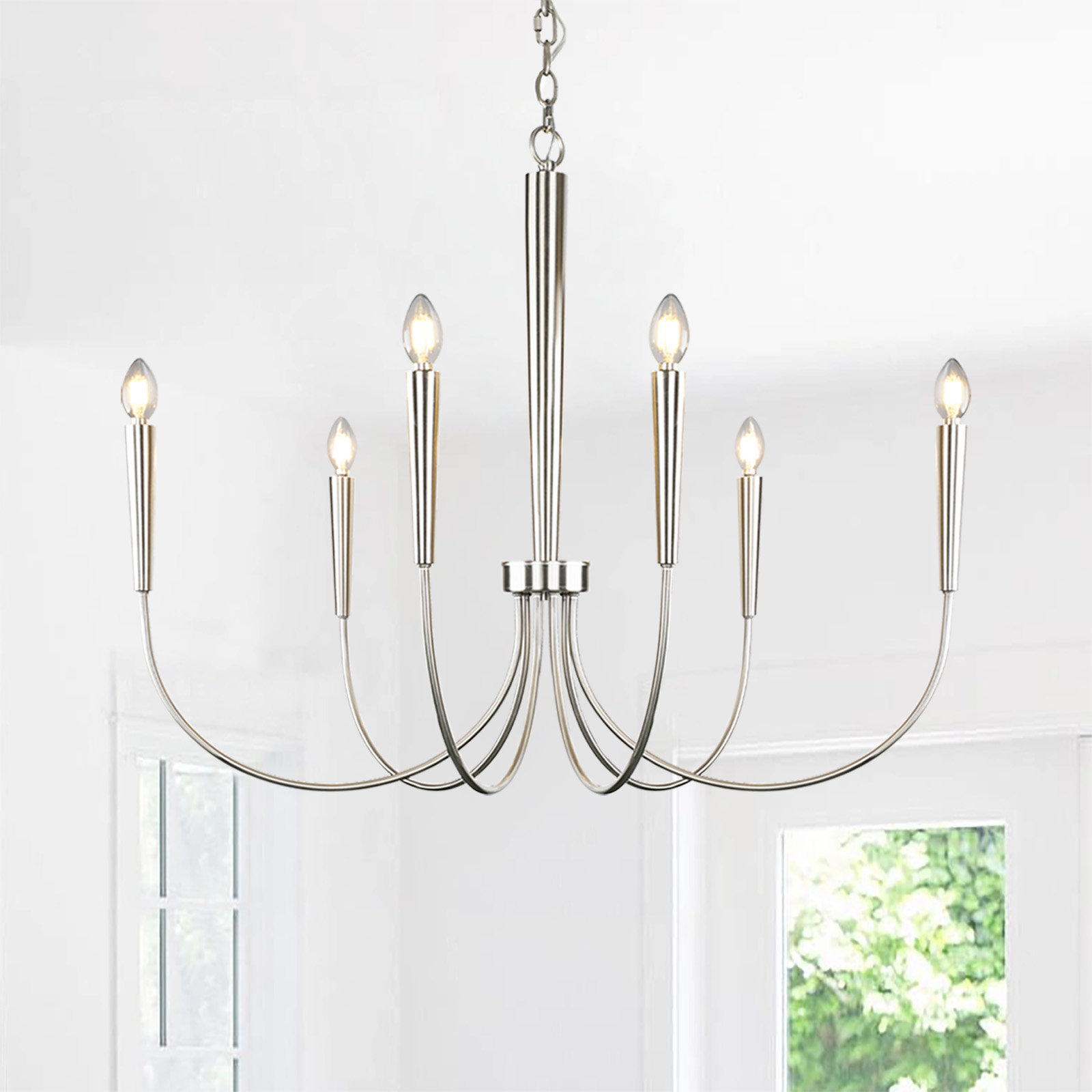 Red Barrel Studio 34in 6-light Luxury Dimmable Candelabra Chandeliert ...