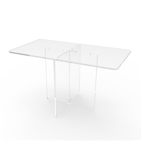 Mercer41 42"L x 24"W x 31"H Clear Acrylic Plexiglass Table Breakfast ...