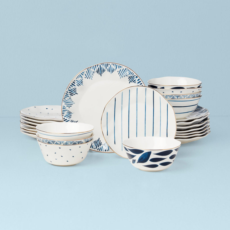 Lenox Blue Bay 24-Piece Dinnerware Set, Service For 8 & Reviews | Wayfair