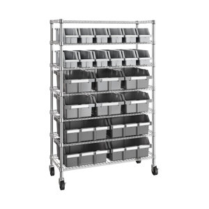Seville Classics 36" W NSF-Certified Commercial 7-Tier 22-Bin Storage ...