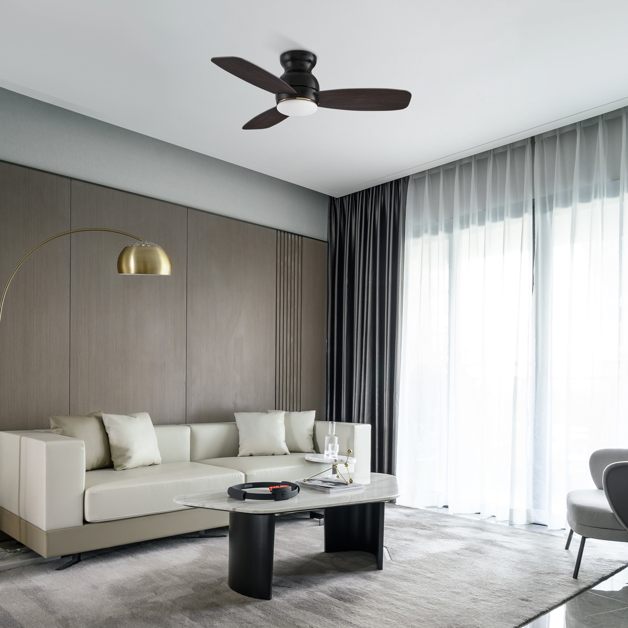 CARRO 44" 3 - Blade LED Standard Ceiling Fan with Remote Control and ...