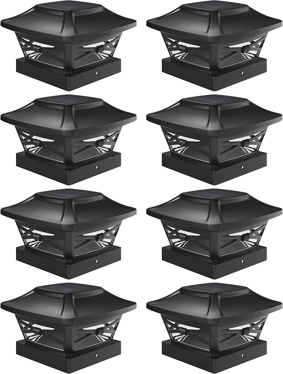 CG INTERNATIONAL TRADING Black Solar Powered Integrated LED Fence Post ...