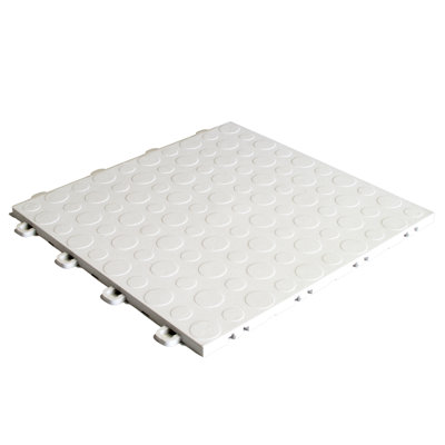 BlockTile 12'' W x 12'' L Garage Flooring Tiles in White | Wayfair