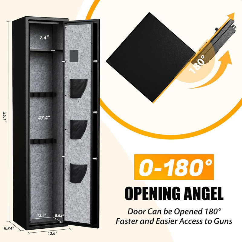 LIZEVINC 3-5 Gun Safes, Rifle Safe Long Gun Safe for Home, Quick & Easy ...