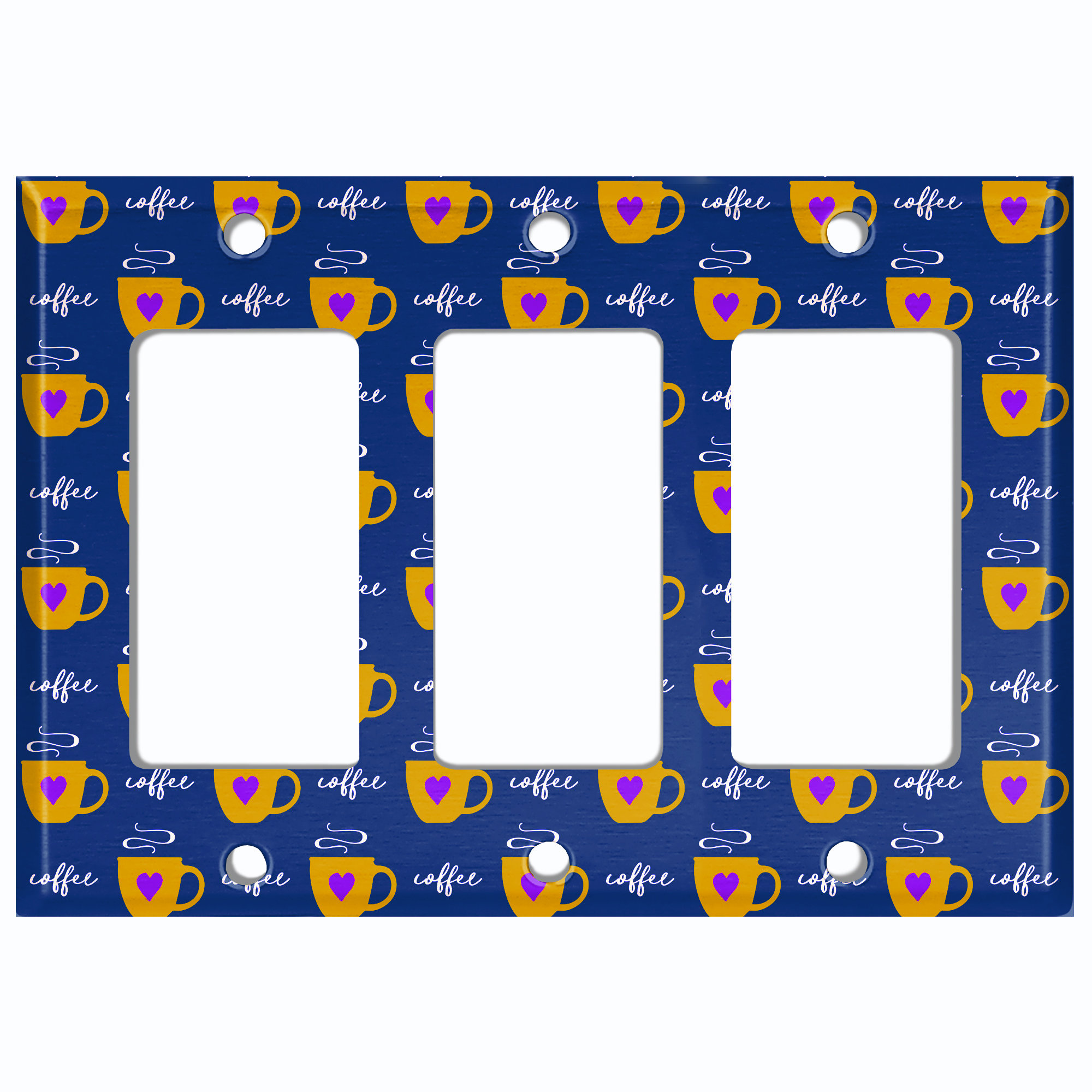 WorldAcc Metal Light Switch Plate Outlet Cover (Coffee Cups Orange ...