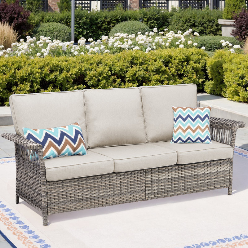 Buenhomino Outdoor 3-Seater Patio Wicker Sofa | Wayfair