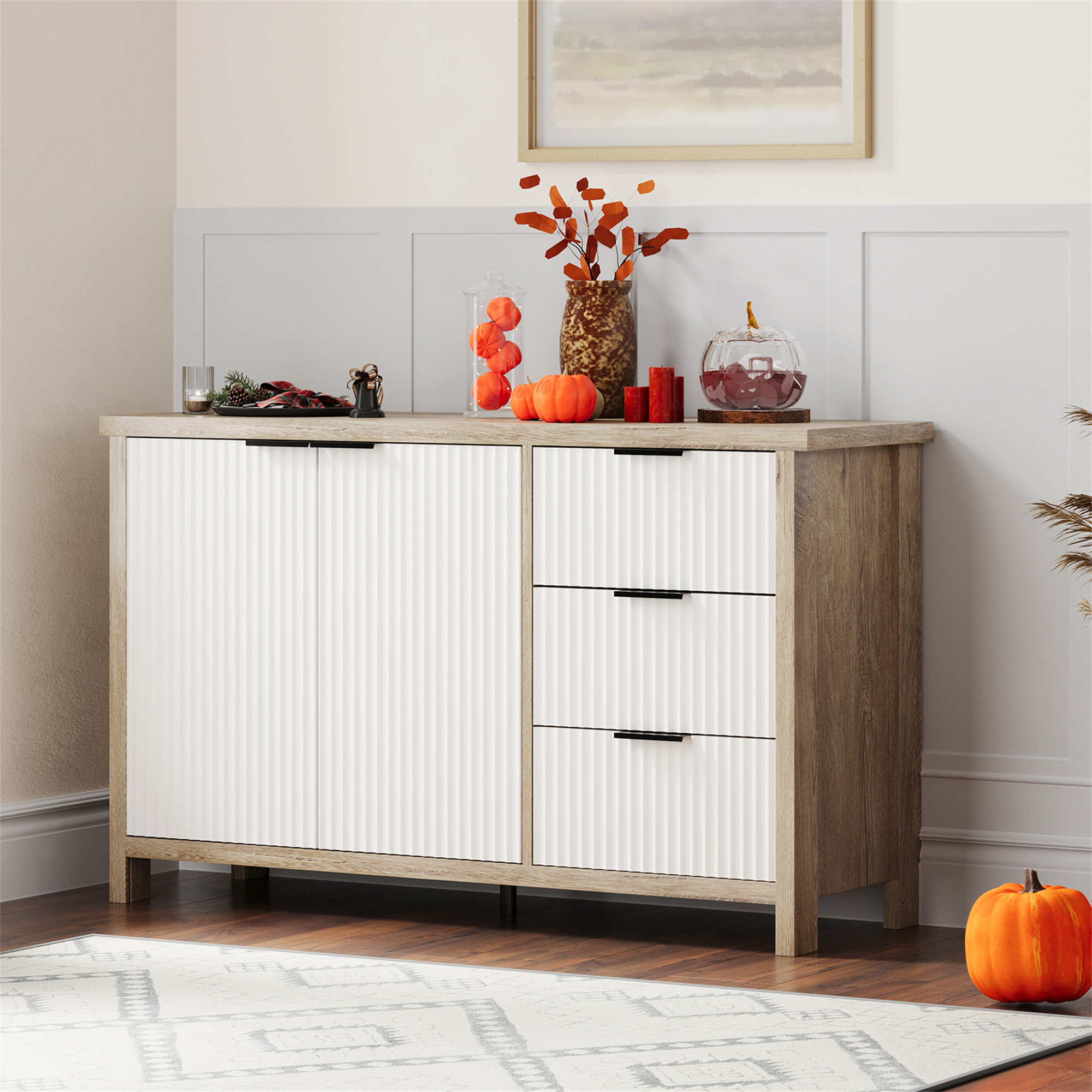 Latitude Run® Fluted Storage Cabinet | Wayfair
