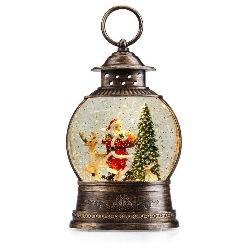 The Holiday Aisle® Santa Claus Musical Christmas Snow Globe Lantern with Swirling Glitter | Wayfair