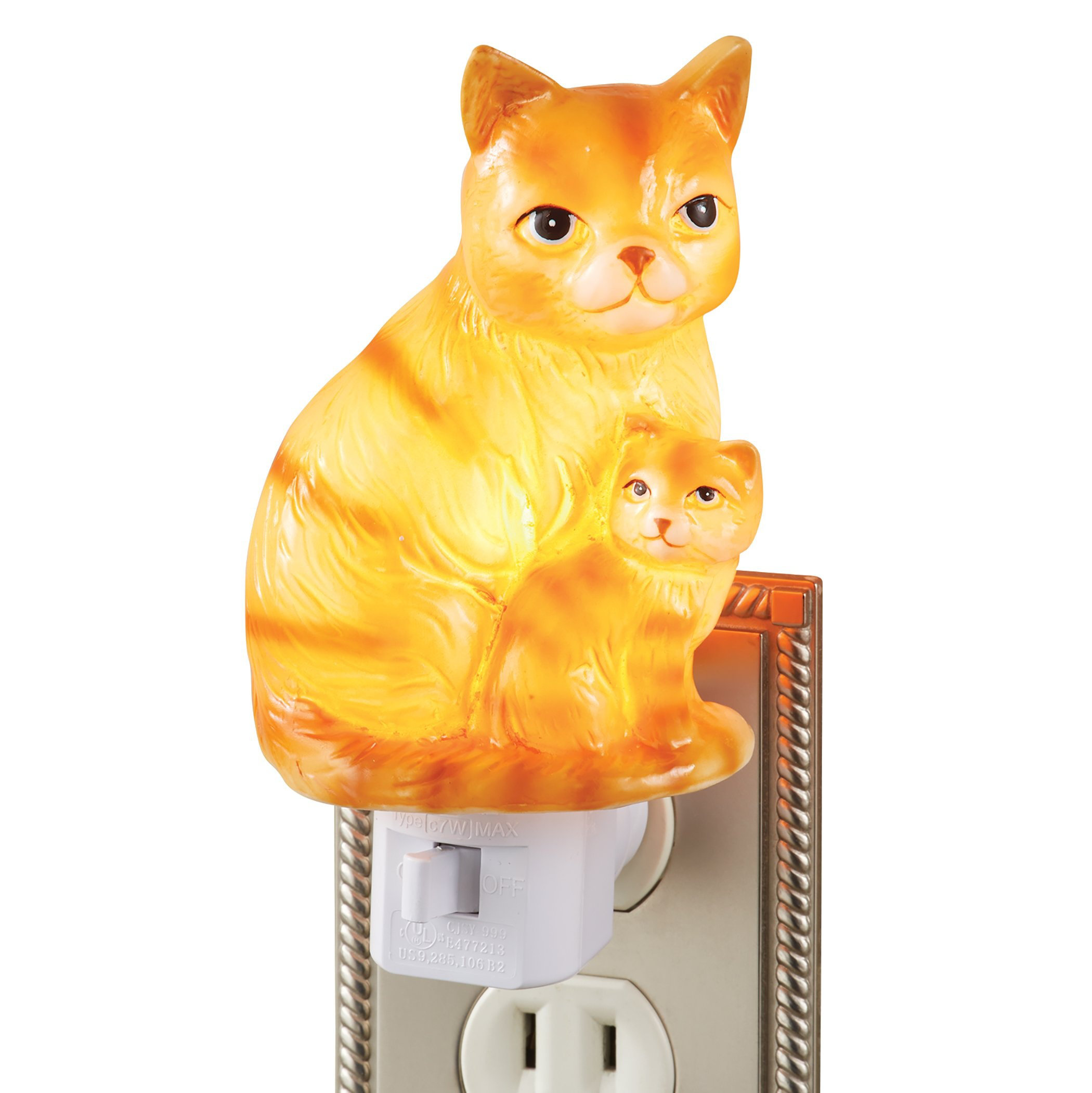 Winston Brands Charming Ceramic Kittens Plug-In Night Light | Wayfair