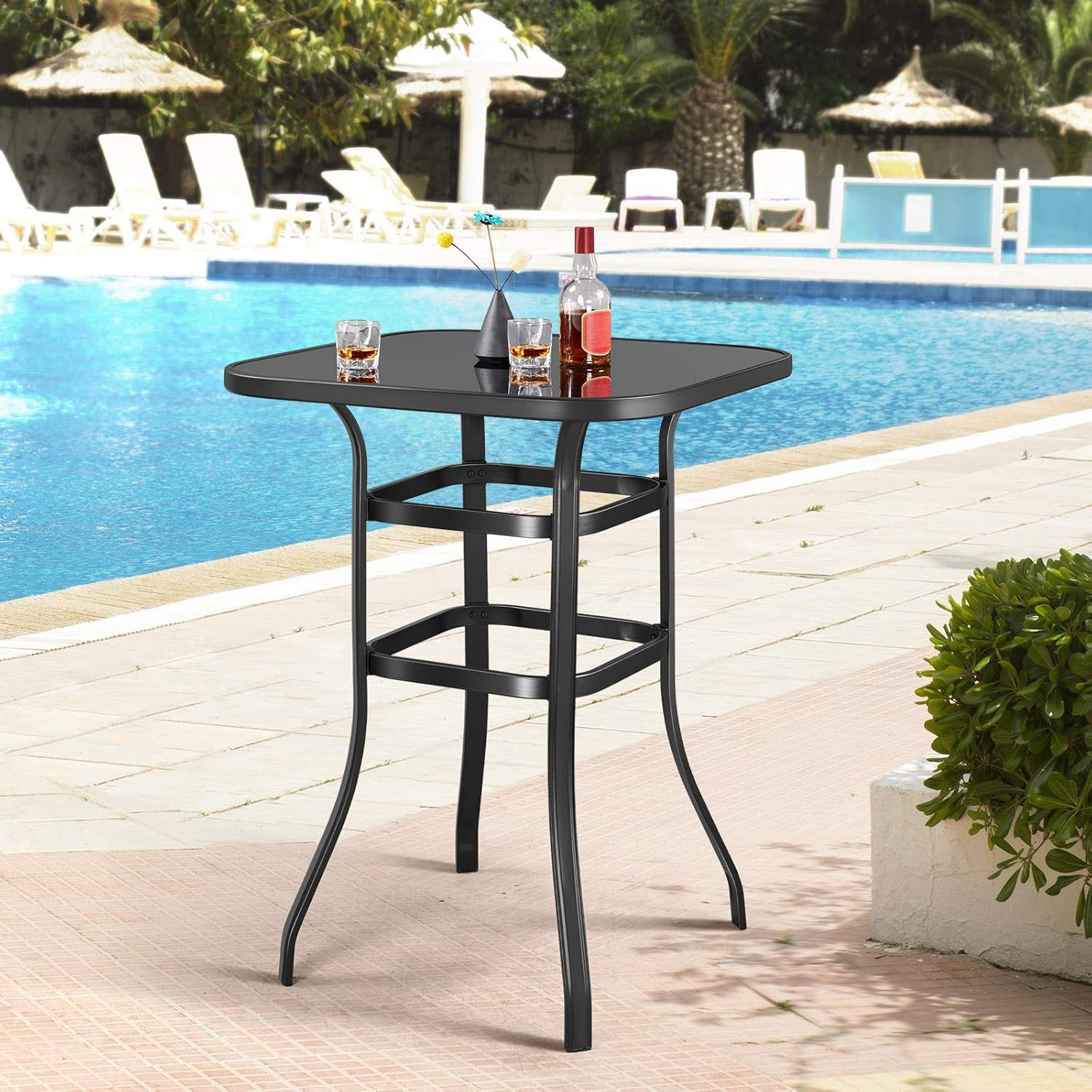 Lark Manor™ Bonique Square 31.5'' L x 31.5'' W Outdoor Bistro Table ...