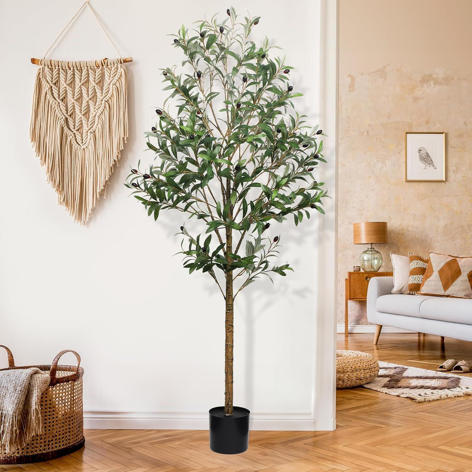 Primrue Artificial olive tree, realistic tall silk olive tree ...