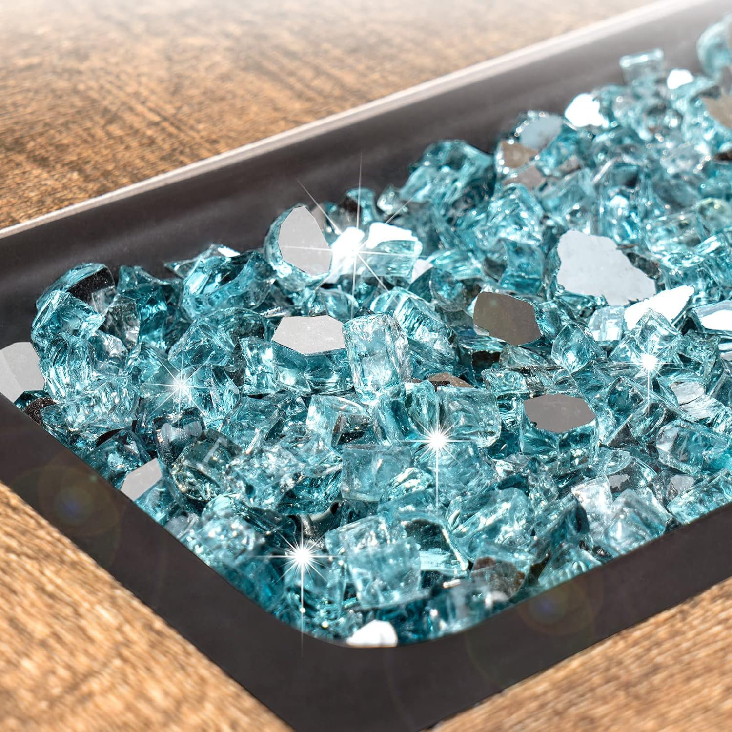 GASPRO Fire Glass for Propane Fire Pit, 1/2-Inch Reflective Fireplace ...