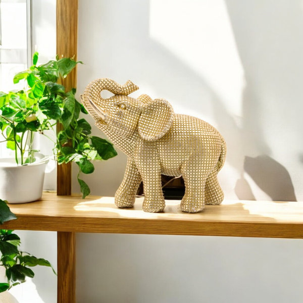 Willa Arlo™ Interiors Modern Resin Polyresin Elephant Figurine with ...