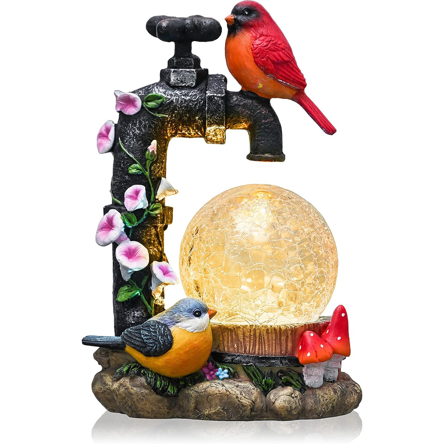 Ophelia & Co. Red Cardinal Bird Statues with Outdoor Solar Lights ...