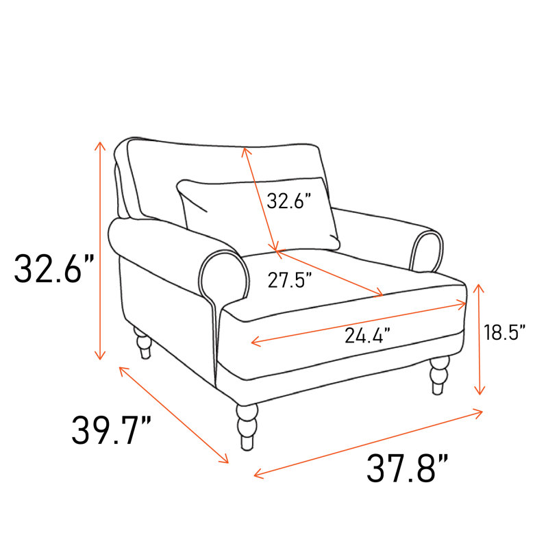 Alcott Hill® Oversize Accent Chair With A Pillow | Wayfair