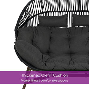 Langley Street® Lyall Cuddle Wicker Outdoor Lounge Chair with Cushion ...