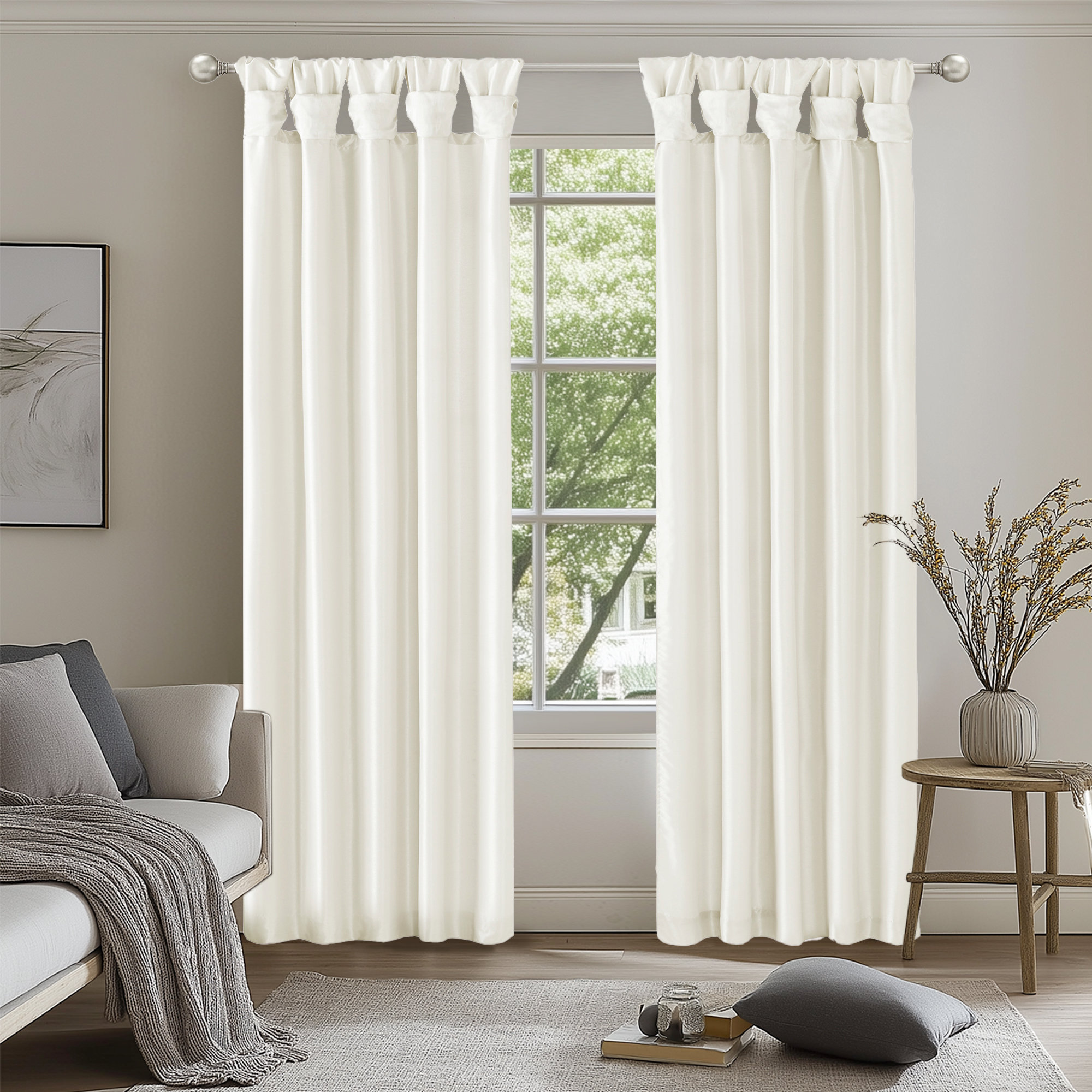 Madison Park Emilia Twist Tab Lined Room Darkening Window Curtain Panel ...