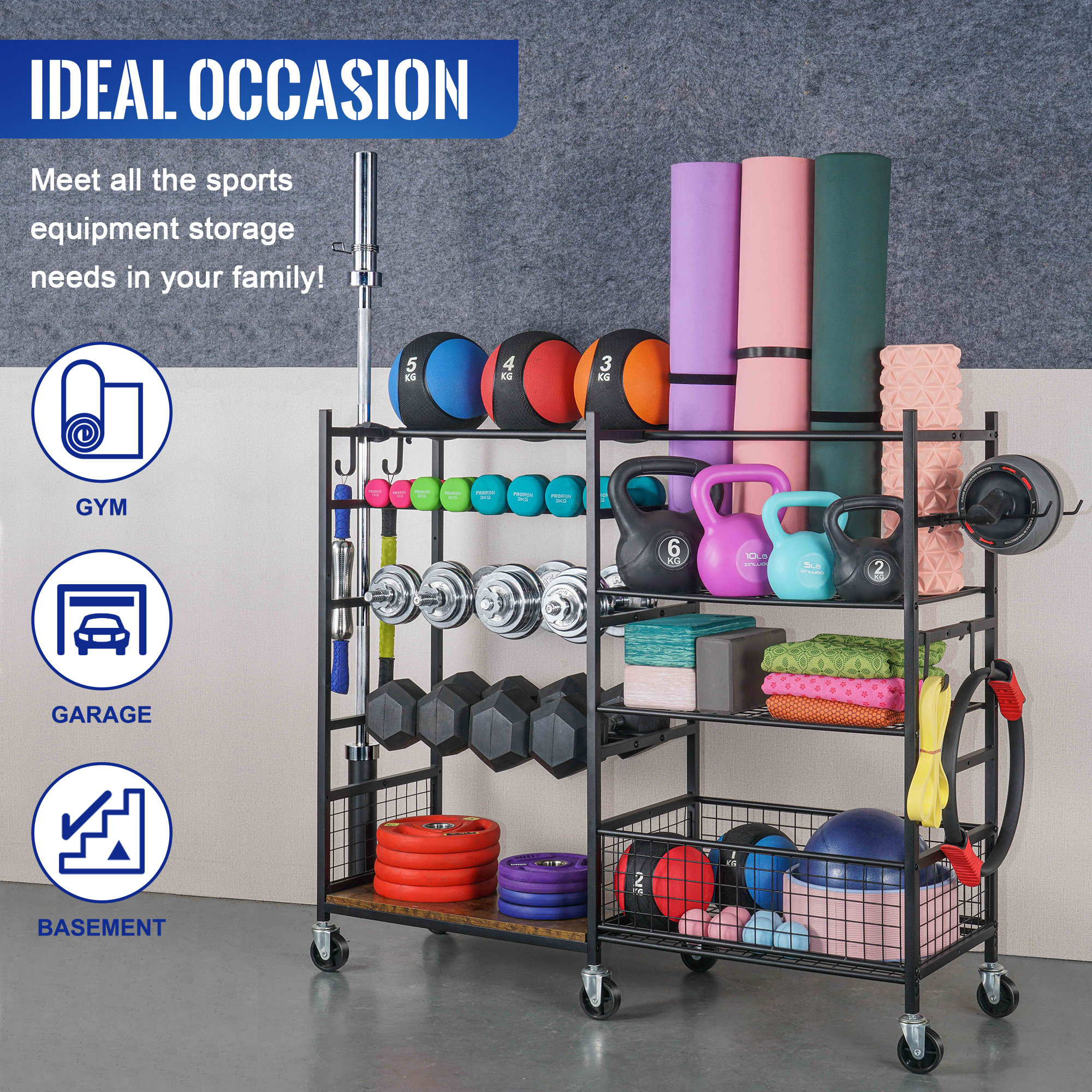 WFX Utility™ Metal Freestanding Multi-Use Sports Rack & Reviews | Wayfair