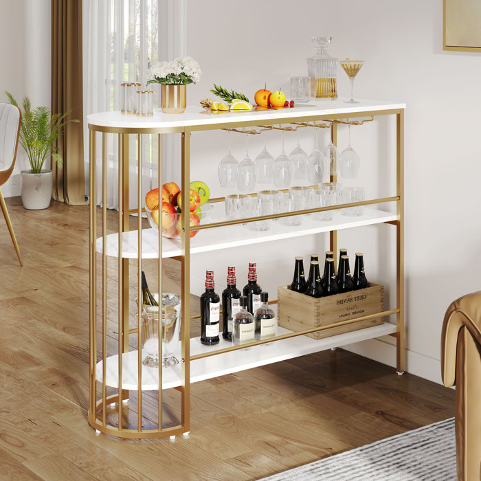 Willa Arlo Interiors Tavion Partition Home Bar Storage Shelve with ...
