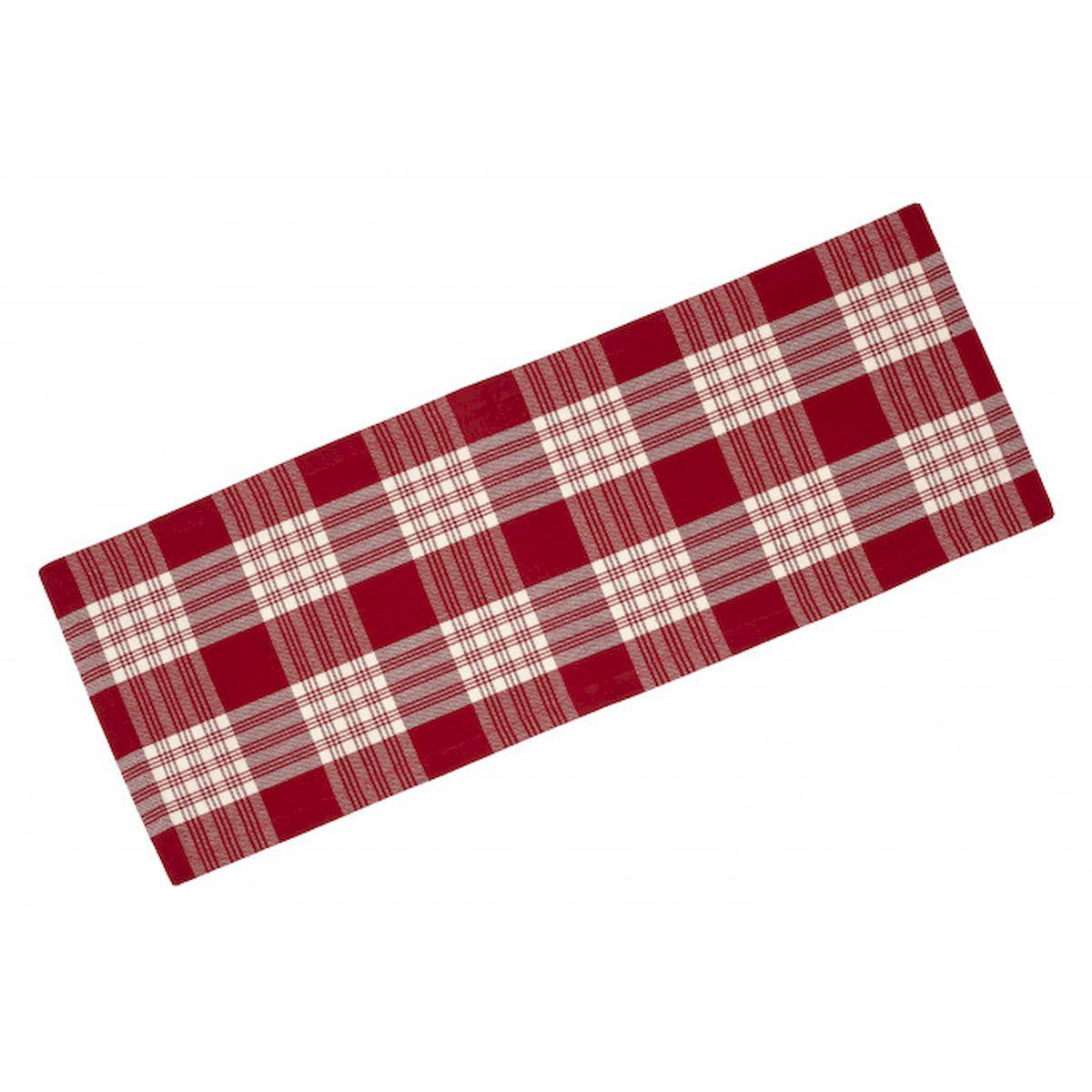 Gracie Oaks Ribbed Stone Red Plaid Table Runner | Wayfair