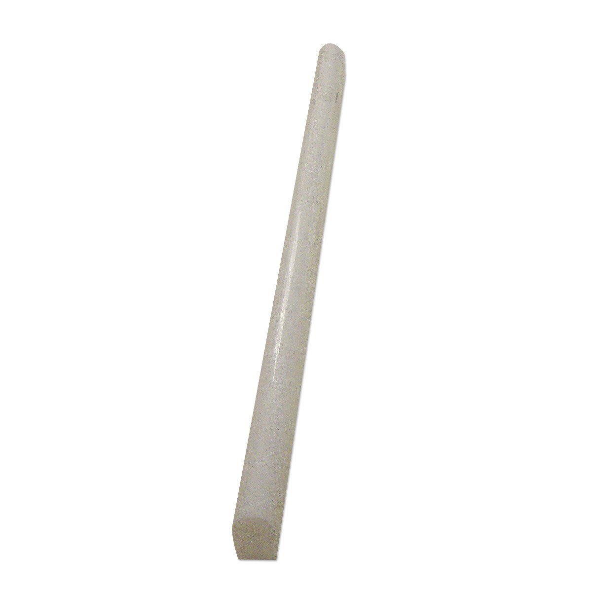 Tileville 12" x 0.5" Thassos White Marble Pencil Molding Liner Tile ...