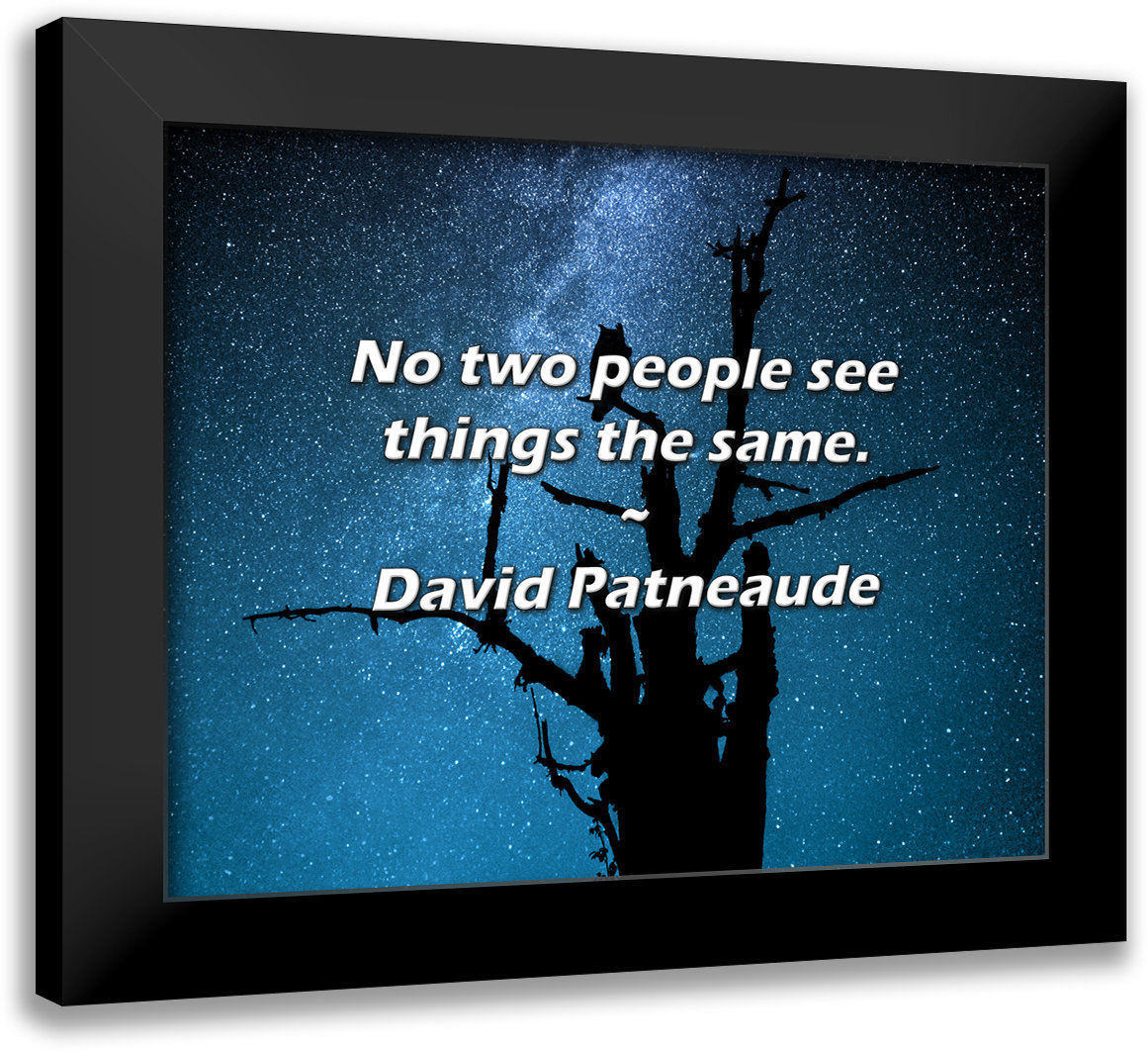 Ophelia & Co. David Patneaude Quote: No two people see things the same ...