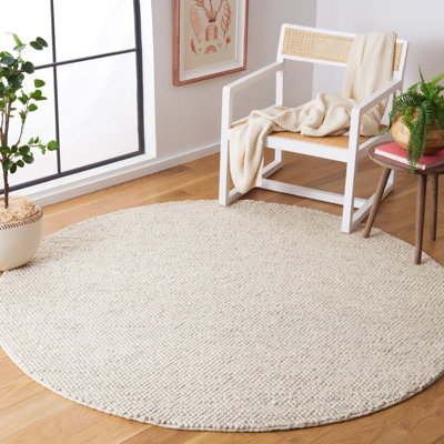 Wade Logan® Bowan Solid Color Hand Loomed Wool/Cotton Area Rug in Ivory ...