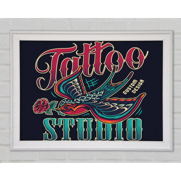 Happy Larry The Awesome Tattoo Studio Framed Print | Wayfair.co.uk