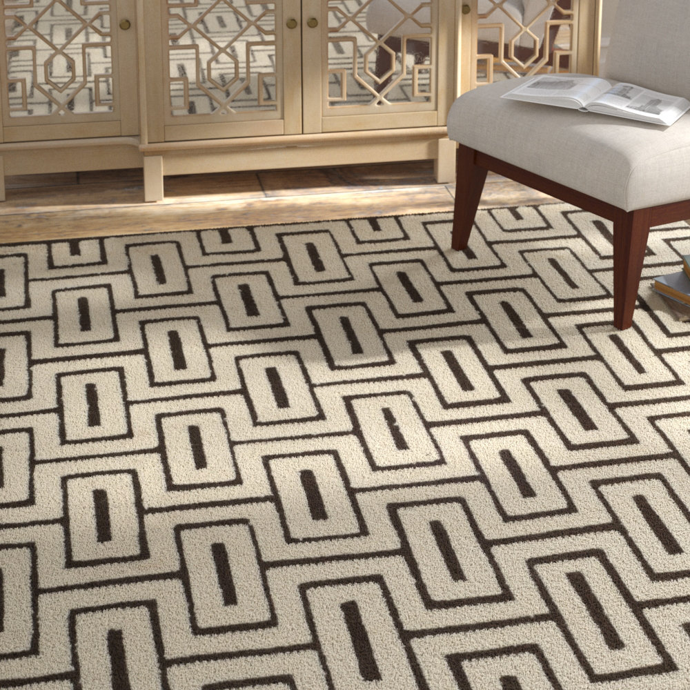Foundry Select Raeleigh Hand Knotted Wool/Cotton Geometric Rug in Ivory ...