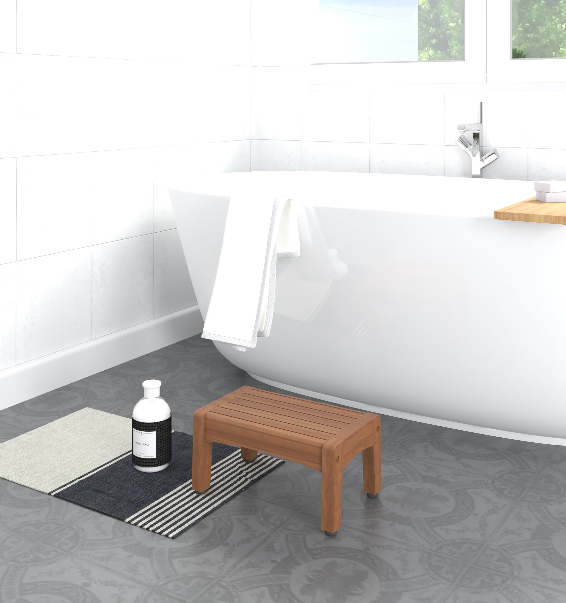 Aqua Teak Manada Teak Step Stool | Wayfair