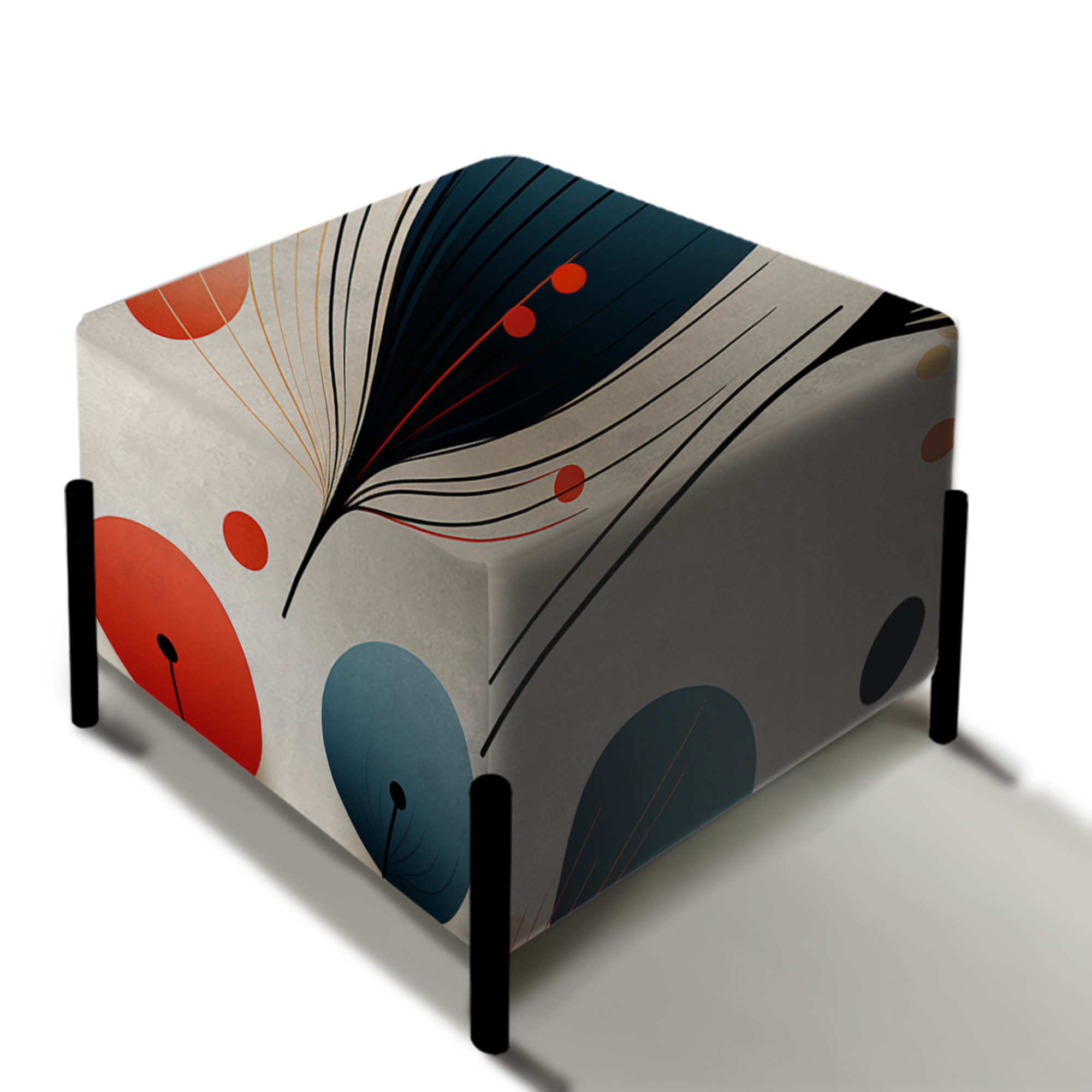 Design Art Modern Multicolor Eclectic Garden - Eclectic Square Ottoman ...