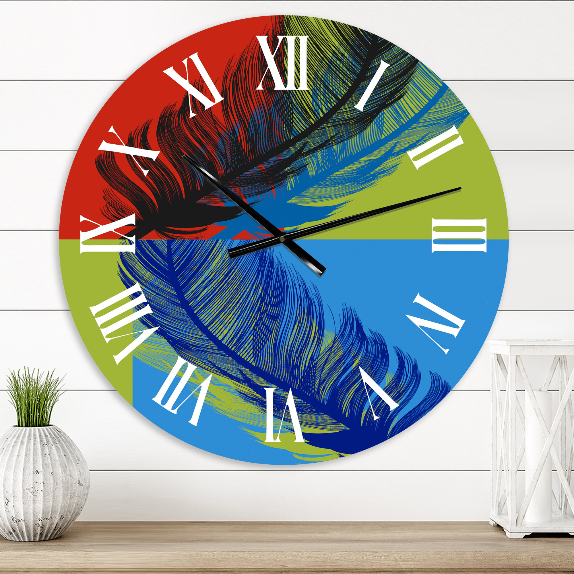East Urban Home Tribal Feather Pop Art - Modern wall clock - Wayfair Canada