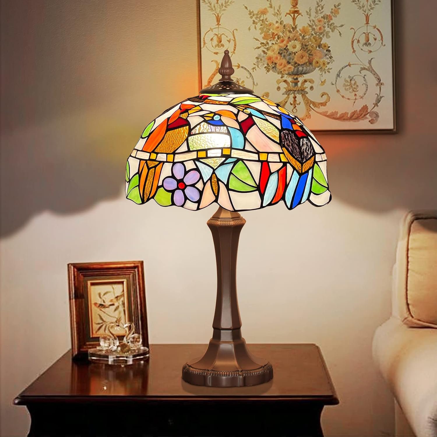 Fleur De Lis Living Handmade Tiffany Stained Glass Table Lamp With ...