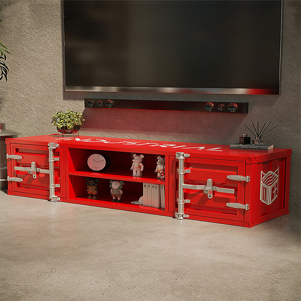 Williston Forge Industrial style iron TV stand floor cabinet - Wayfair ...