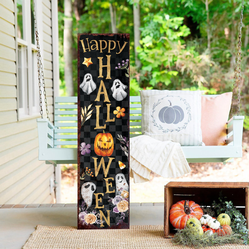 The Holiday Aisle® Happy Halloween Door Mural | Wayfair
