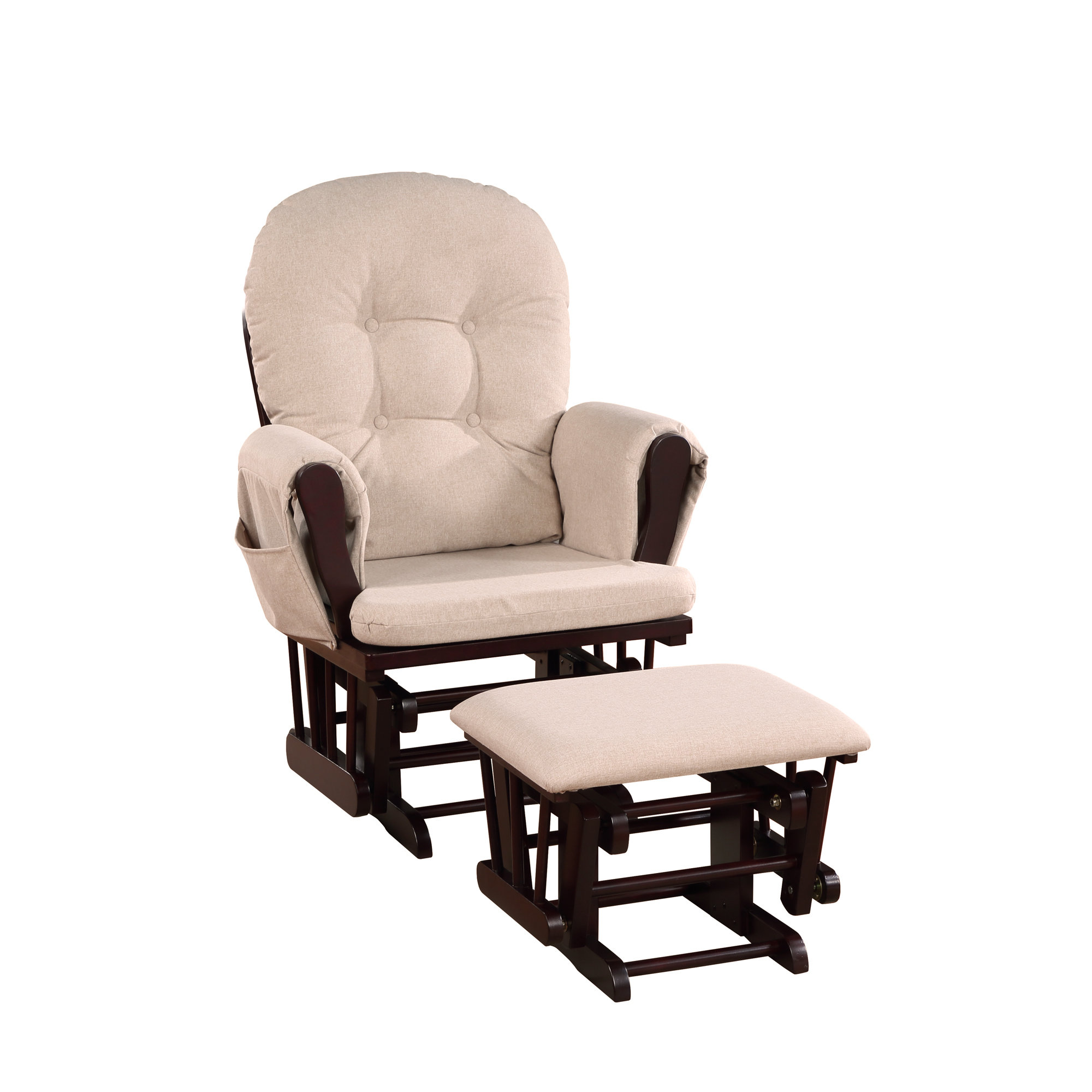 Harriet Bee Comfortable Rocking Chair With Ottoman And Plush Cushion ...