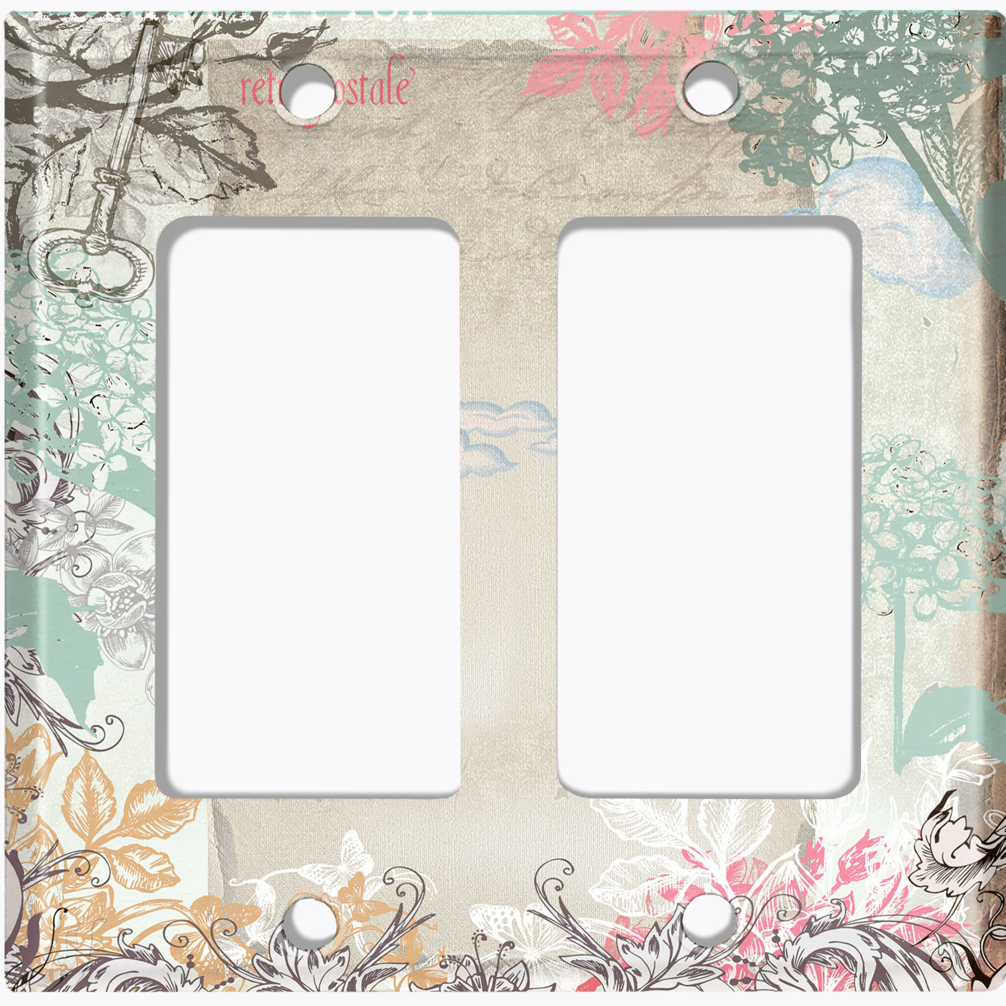 WorldAcc Metal Light Switch Plate Outlet Cover (Vintage Damask ...
