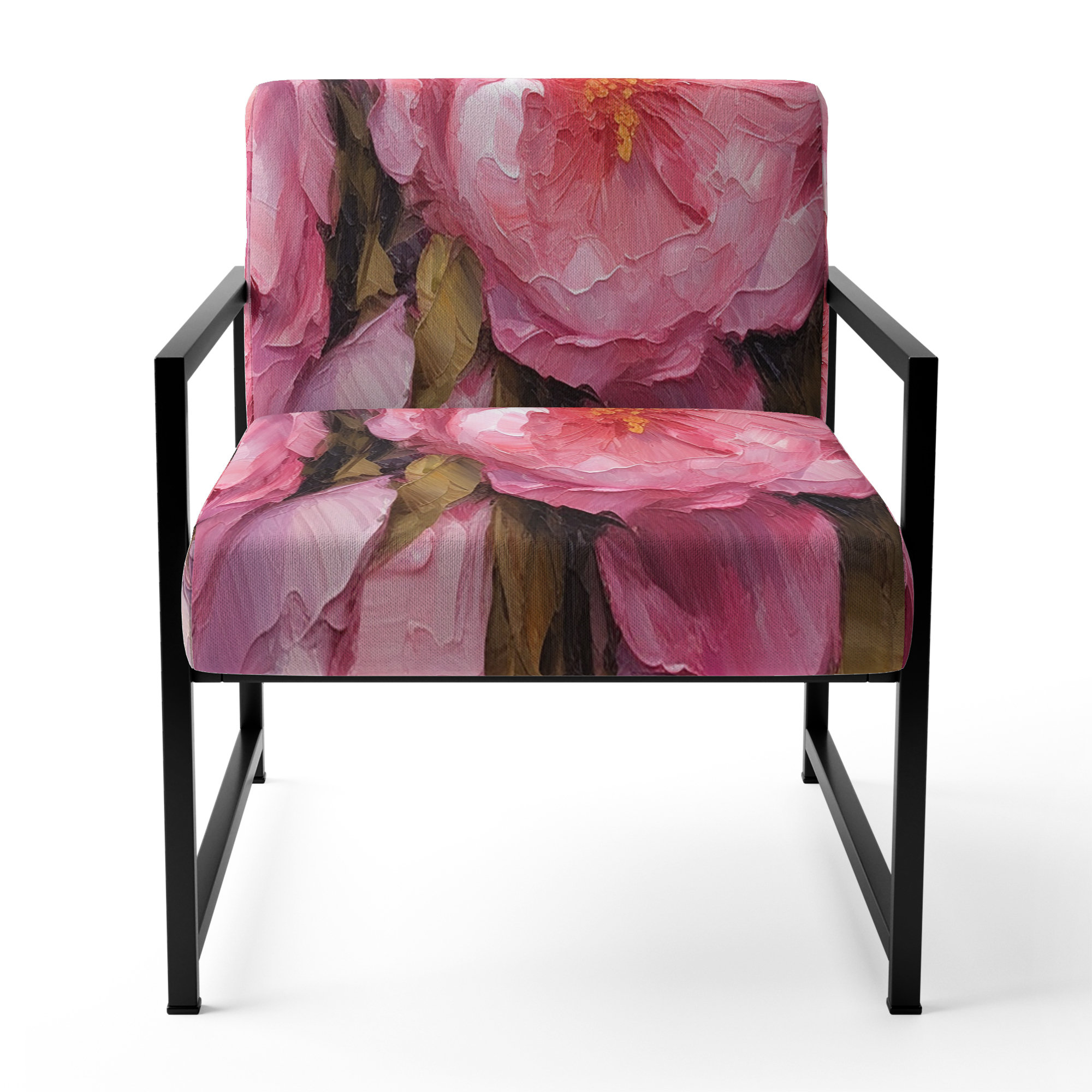 East Urban Home Pink Peony Perfection I - Upholstered Floral Accent ...