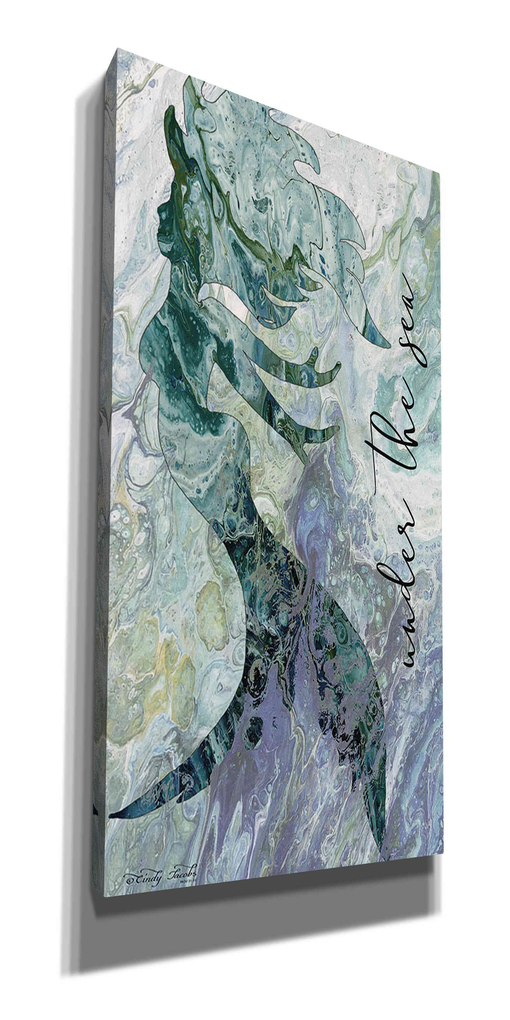 Trinx Aazil Mermaid Under The Sea On Canvas by Cindy Jacobs Print | Wayfair