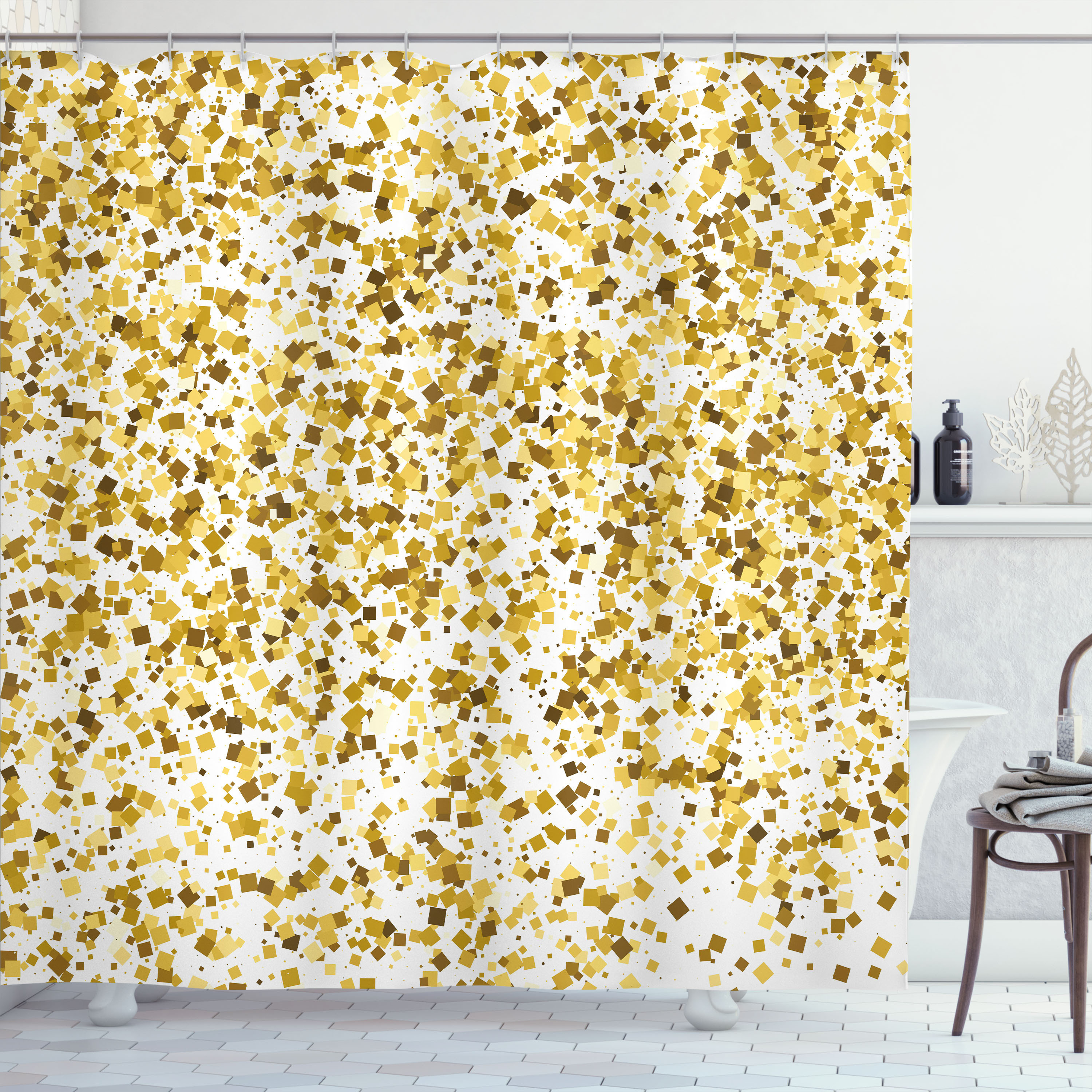 East Urban Home Abstract Shower Curtain Party Squares 33798 | Wayfair