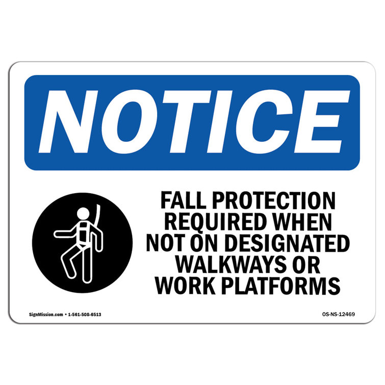 SignMission Notice - Fall Protection Required Sign | Wayfair