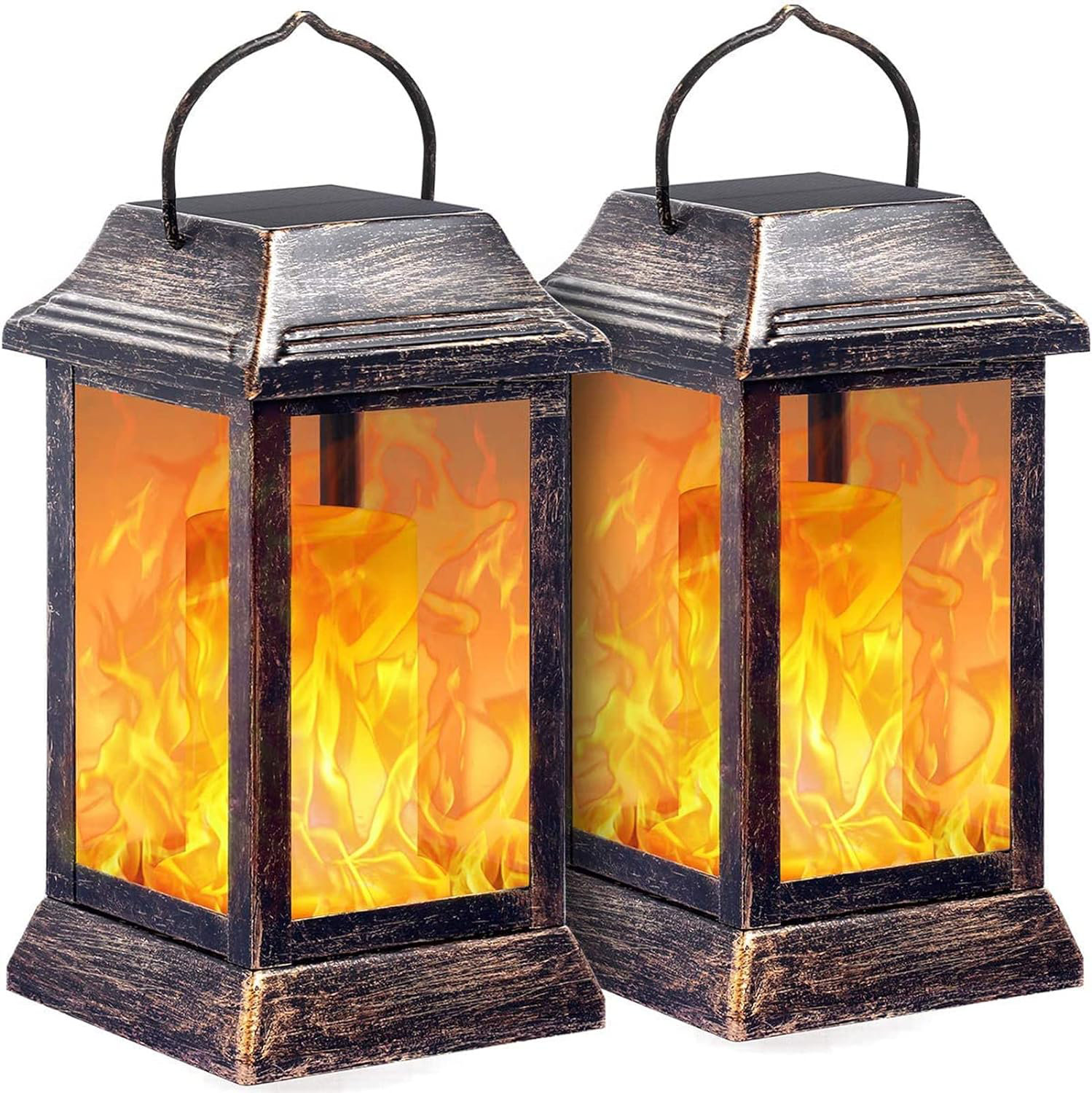 Fish hunter 8.3'' Solar Powered Integrated LED Outdoor Lantern | Wayfair