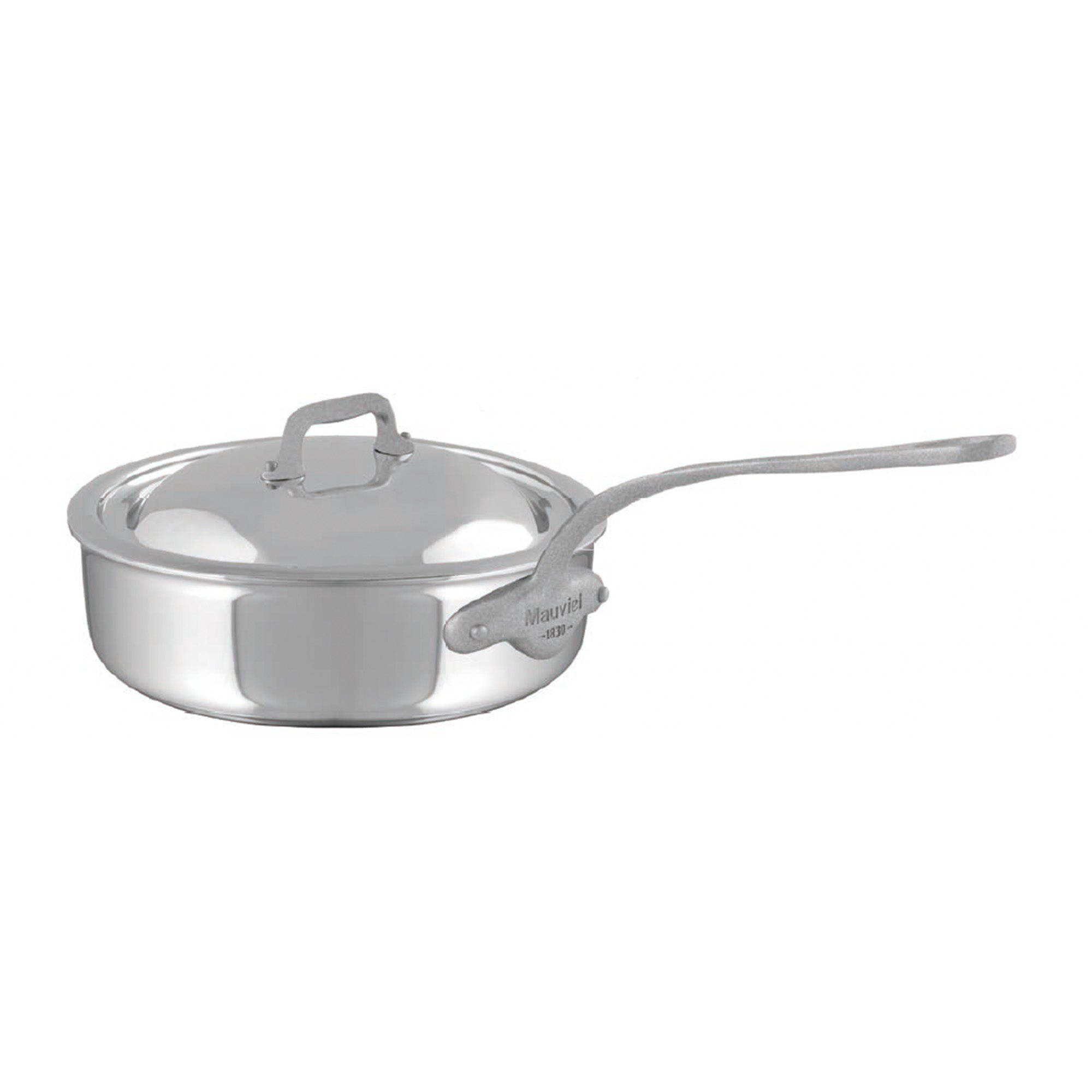 Mauviel M'Cook SB 5-Ply Saute Pan With Lid, Brushed Cast Stainless Steel Handle, 3.4-Qt | Wayfair
