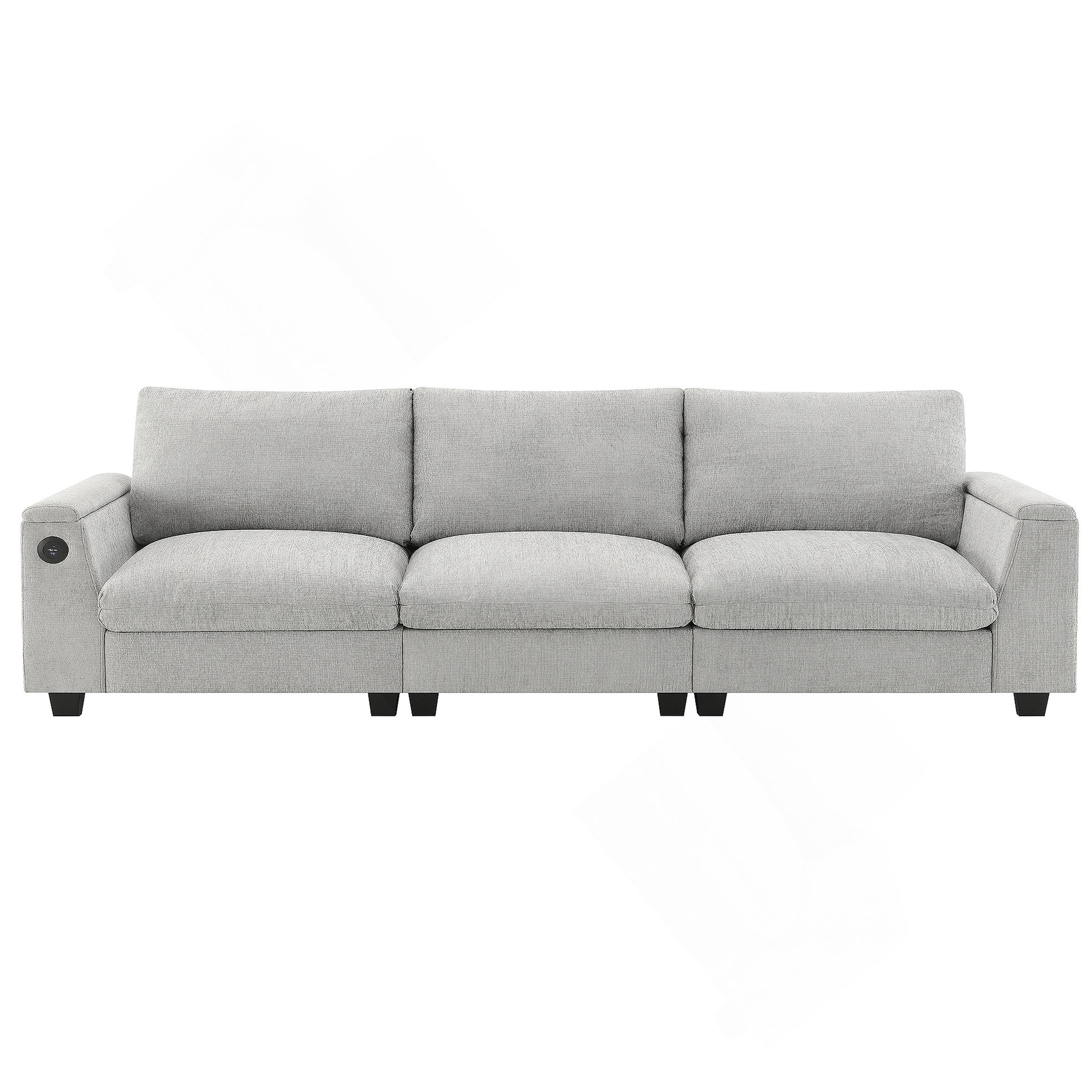 Ivy Bronx Chenille Sectional Sofa with Bluetooth Speaker,with Table,Cup ...