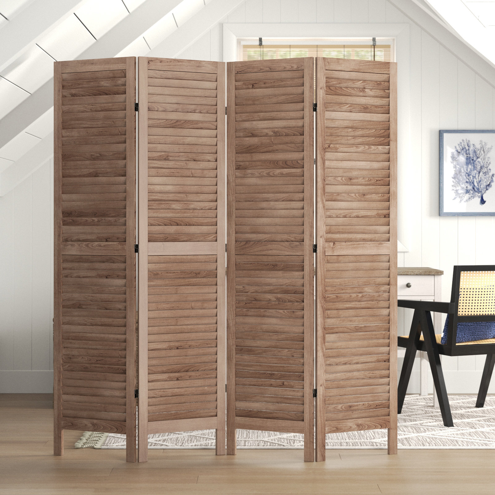 Sand & Stable™ Windermere Sycamore Wood Louvre Folding Room Divider ...