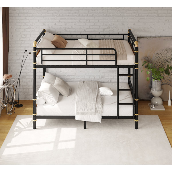Mason & Marbles Queen Over Queen Metal Bunk Bed, Detachable Bunk Beds ...