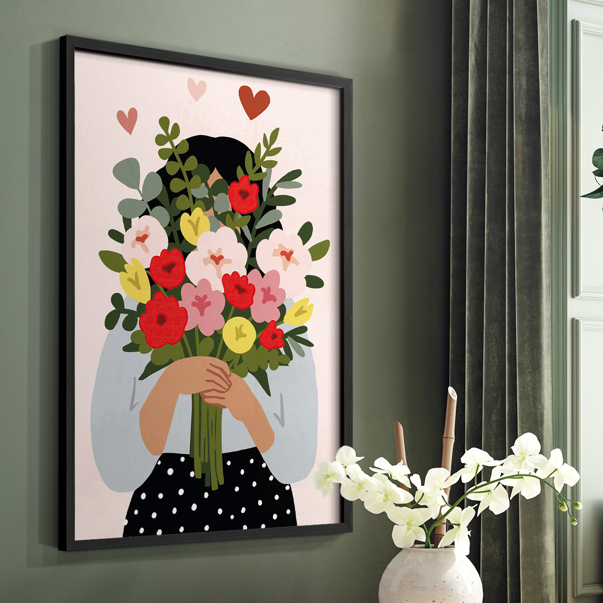 Winston Porter Darling Valentine Collection B Framed Print - Solid Wood ...