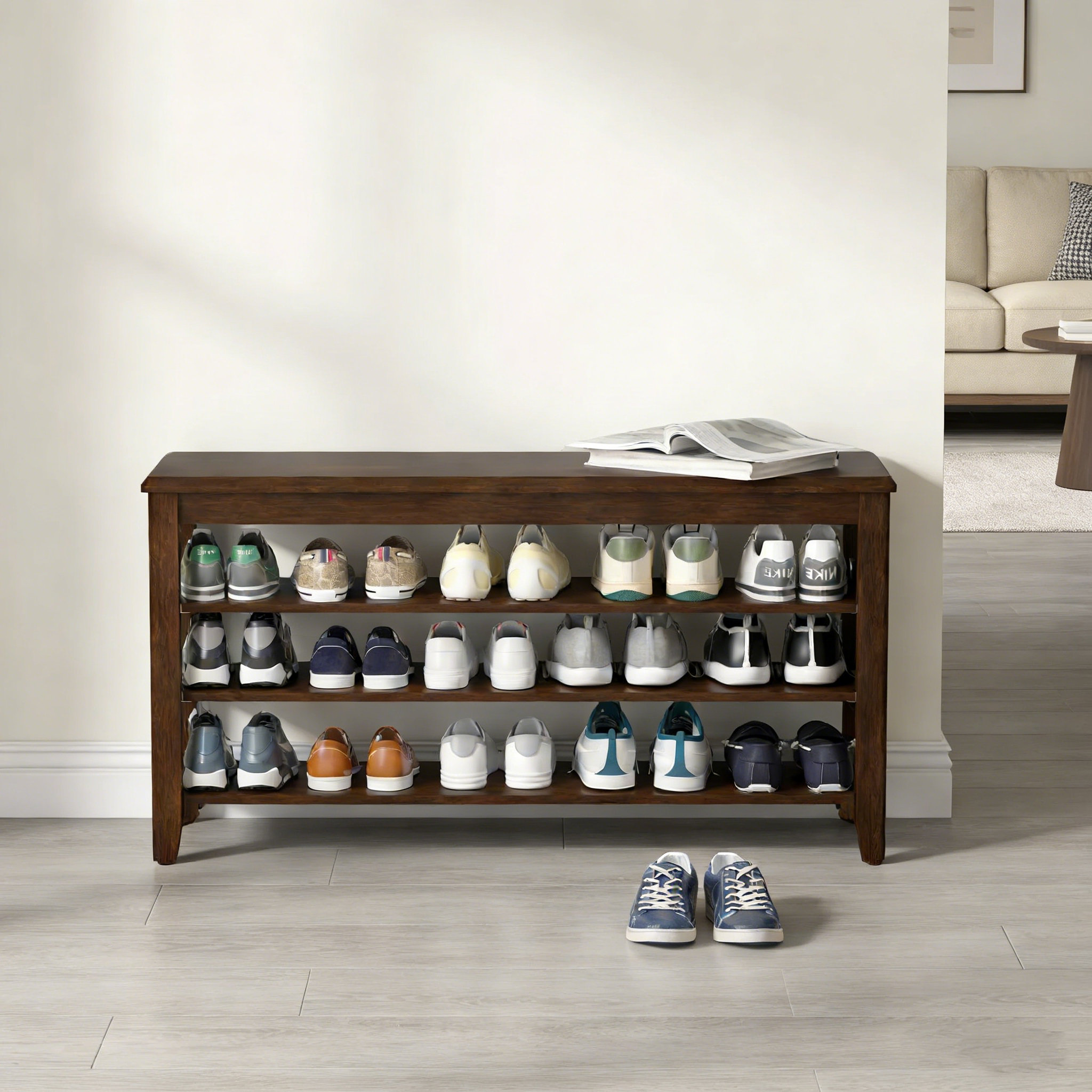 Red Barrel Studio Entryway Shoe Bench With Adjustable Shelves - Wayfair ...